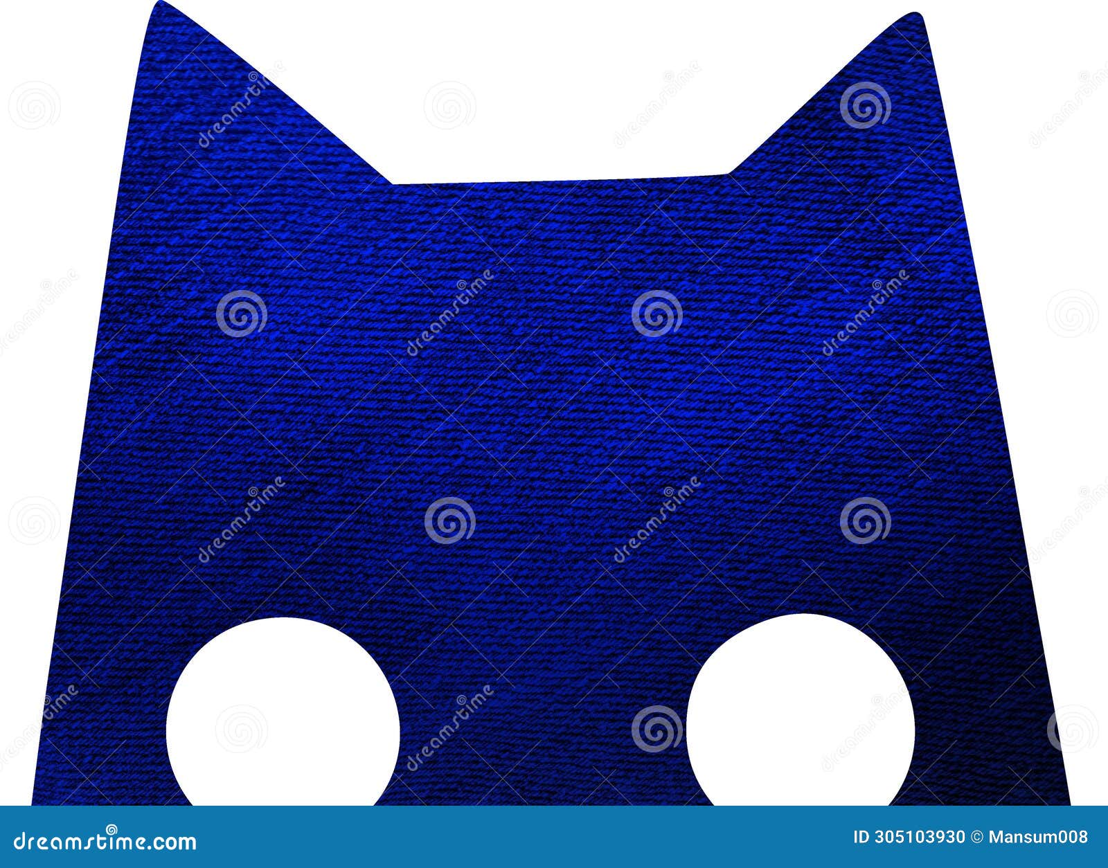 Blue Face Cartoon on White Background Stock Illustration - Illustration ...