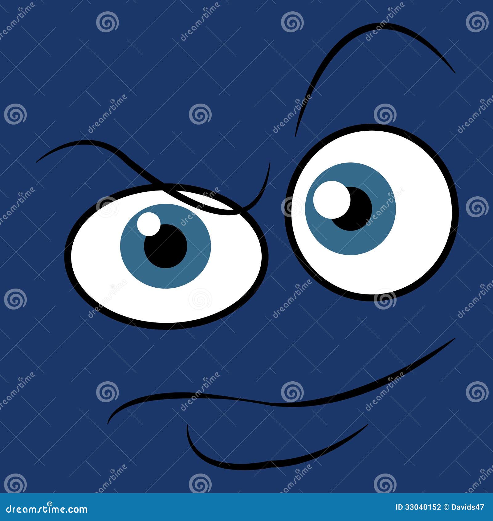 Blue face stock vector. Illustration of cute, drawing - 33040152