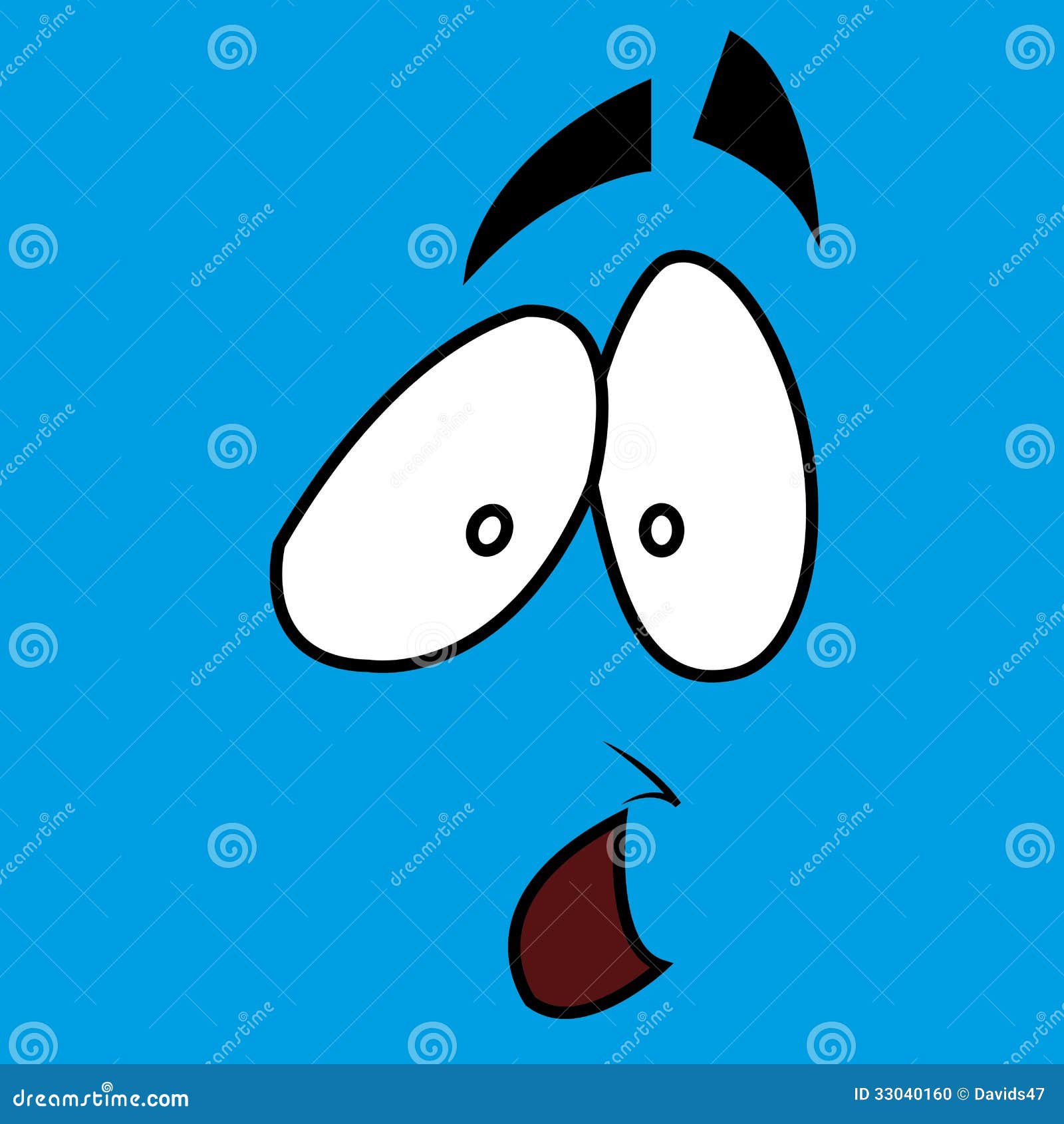 Blue face stock vector. Illustration of face, cute, emotions - 33040160
