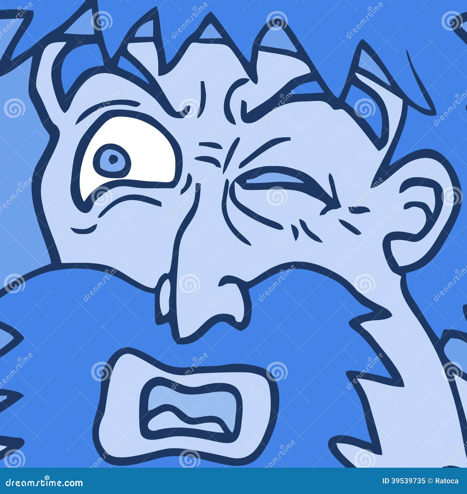 Blue face man stock vector. Illustration of design, puppet - 39539735