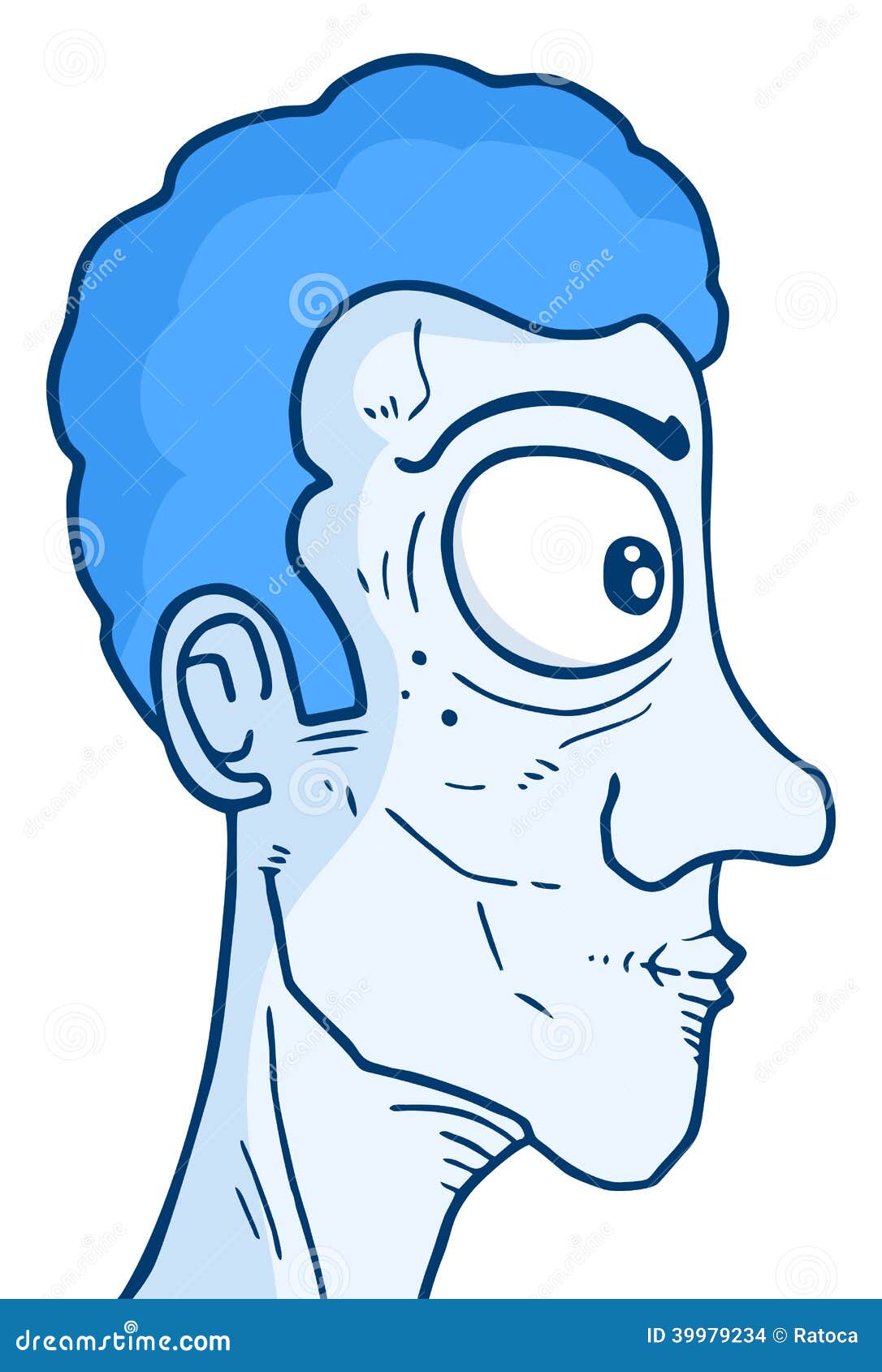 Blue face man stock vector. Illustration of cartoon, observing - 39979234