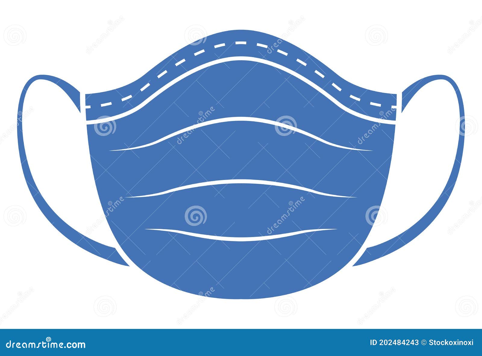 Blue Face Mask Wear Protective Mask Icon Vector Illustration Stock ...