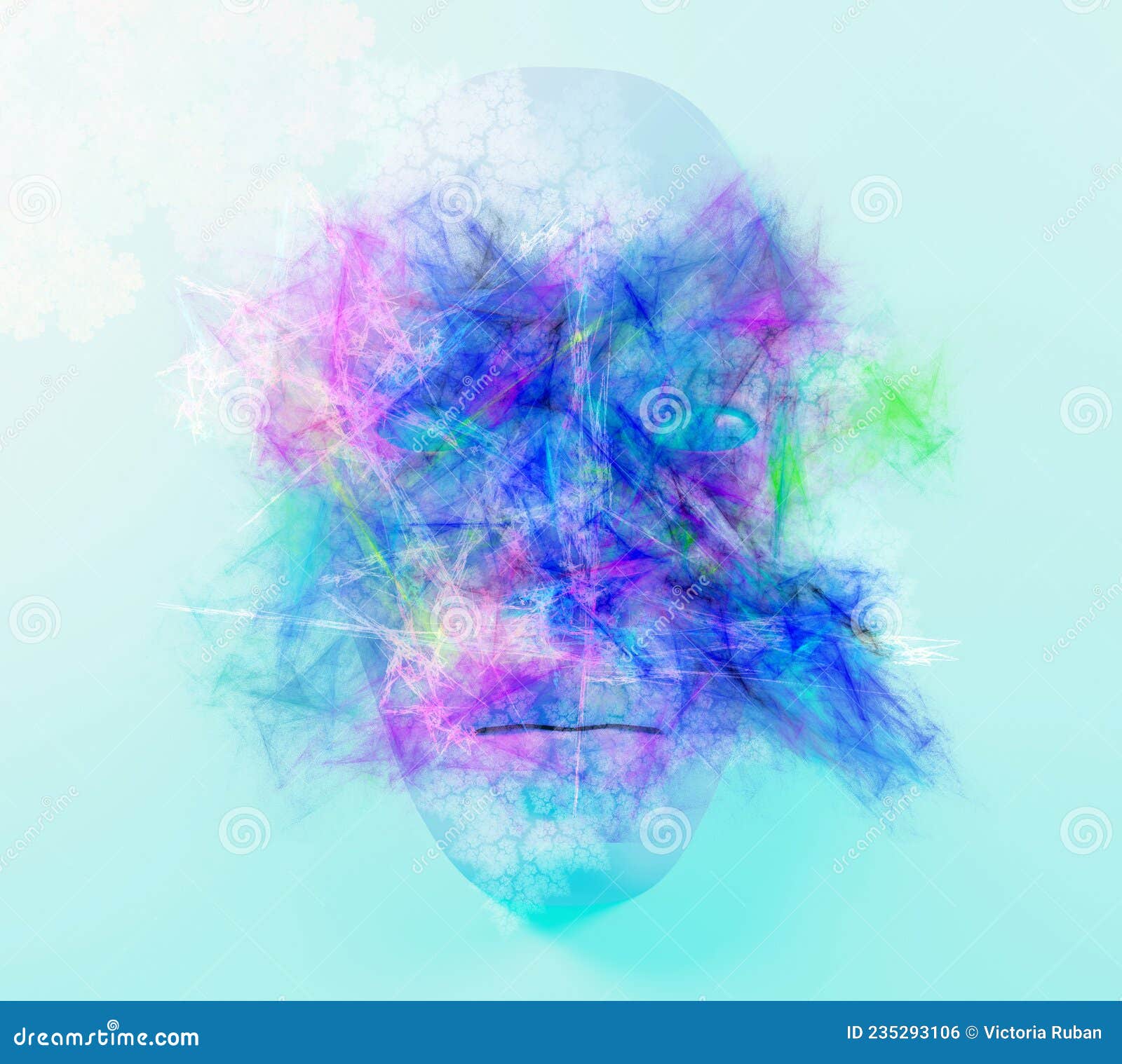 Blue Face with Paint Splatter Stock Illustration - Illustration of ...