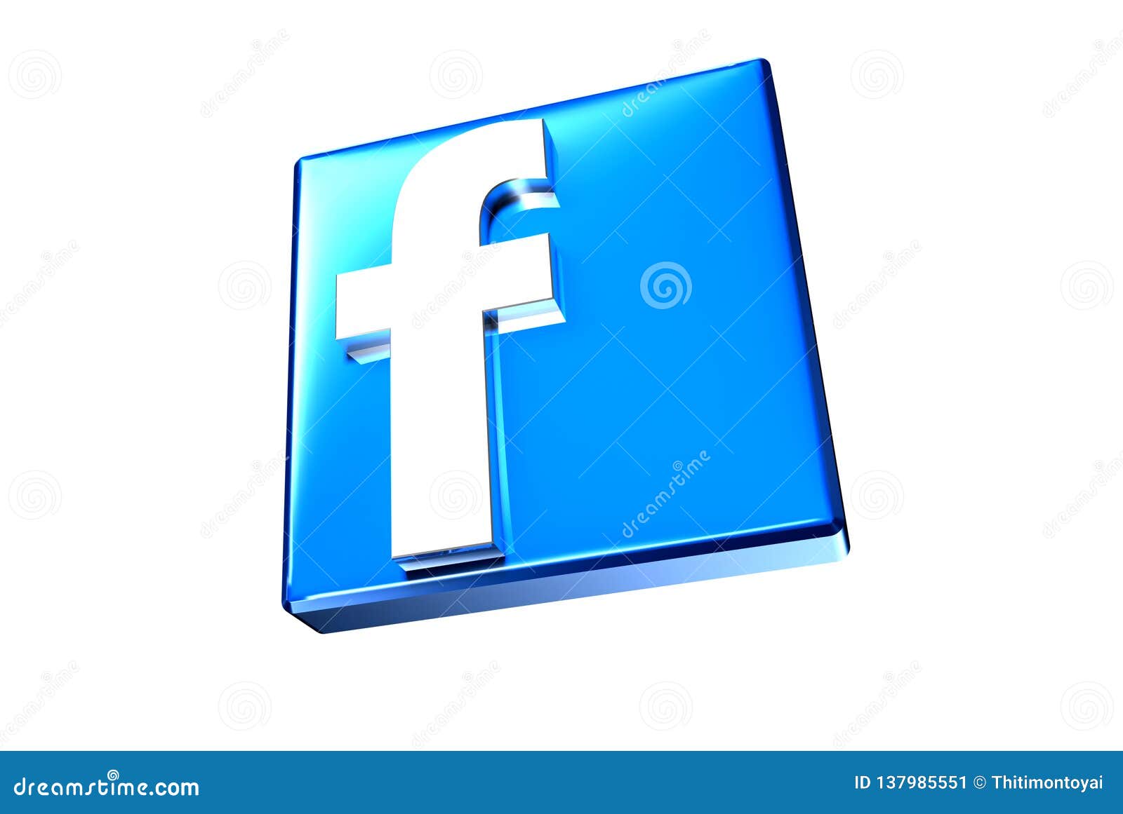 Facebook 3D blue. editorial photo. Illustration of banner - 137985551