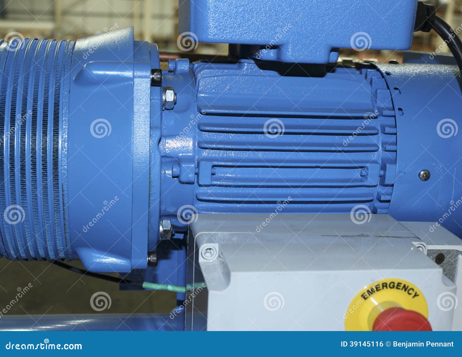 Blue Factory Compressor stock photo. Image of foreground - 39145116