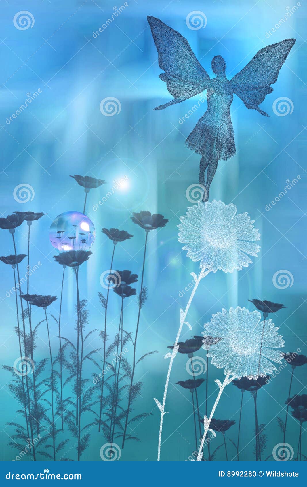Blue Fairy stock illustration. Illustration of glow, fantasy - 8992280