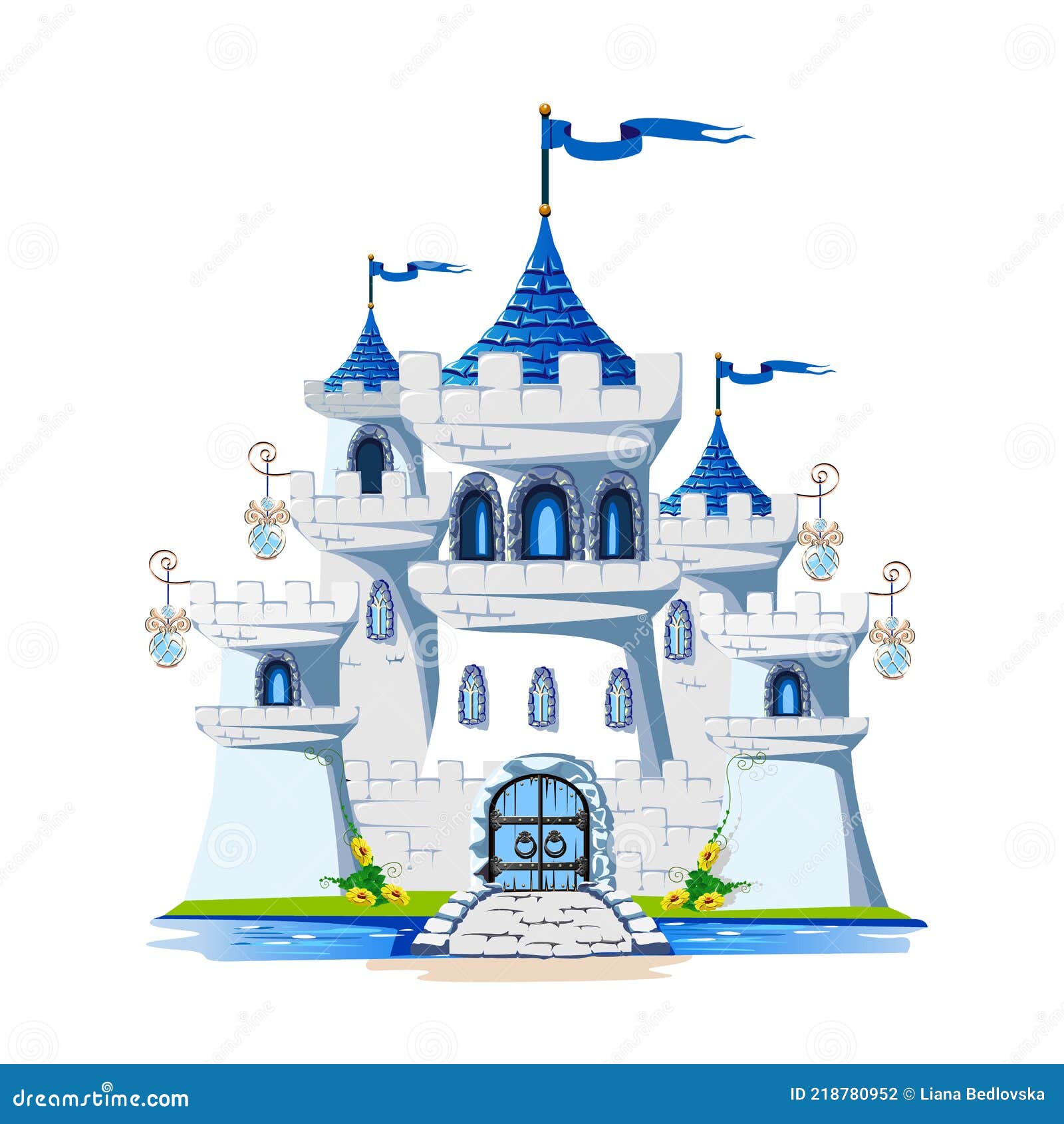Fairy Tale Blue Castle for a Beautiful Princess and Prince with Towers ...