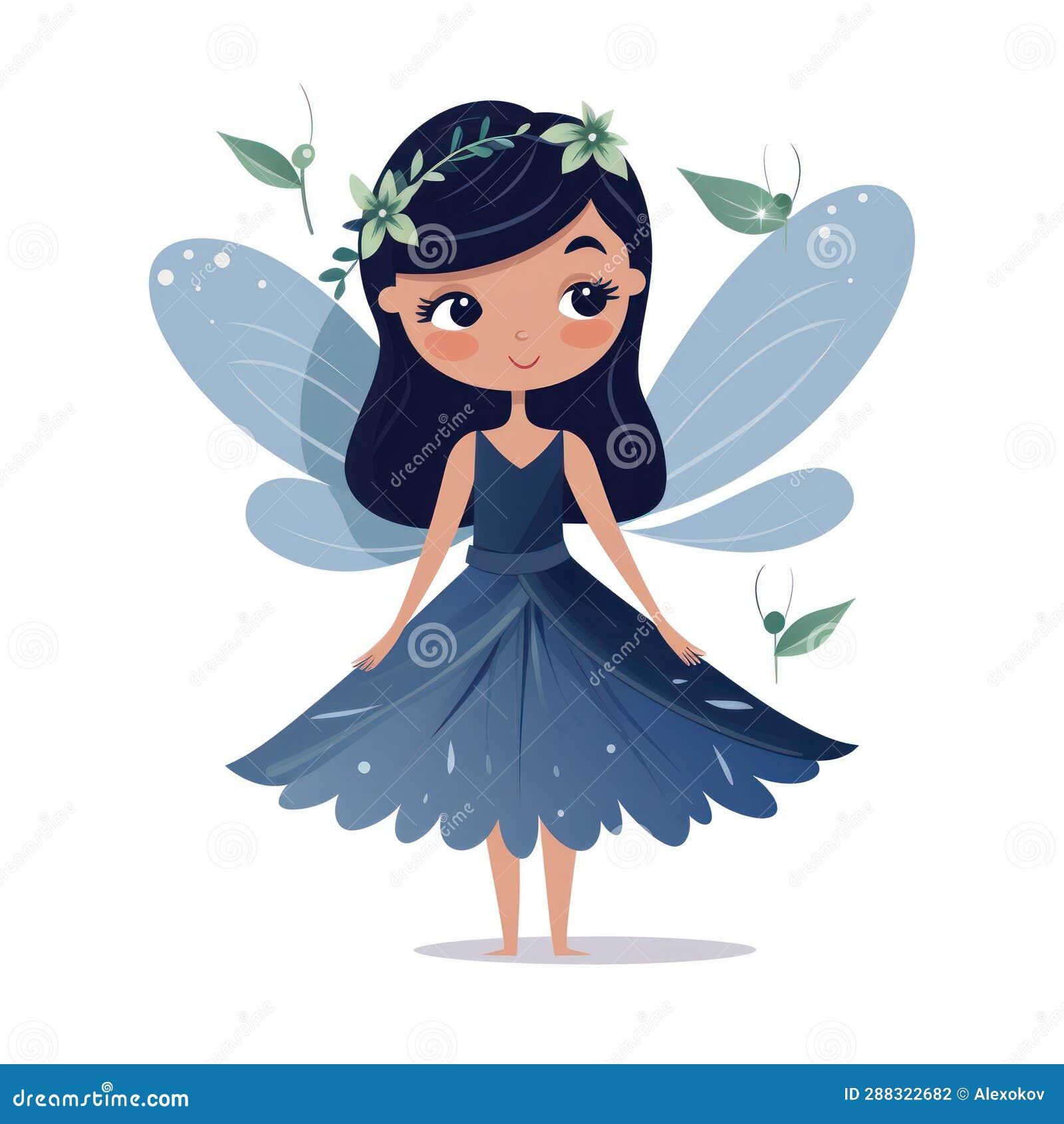 Blue Fairy Clipart on Plain Background AI Generated Stock Illustration ...
