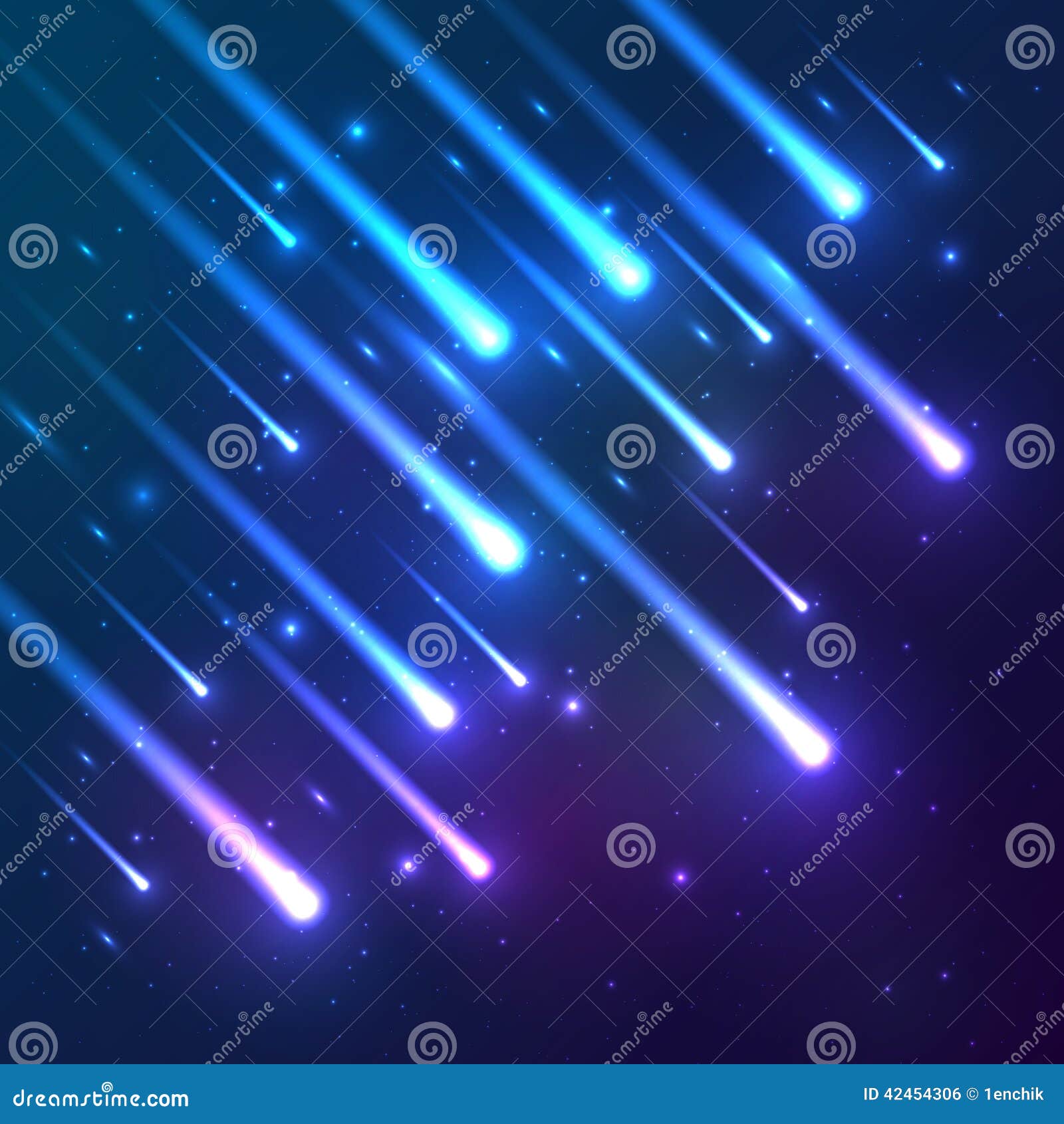 Blue Falling Stars Vector Background Stock Vector - Illustration of ...