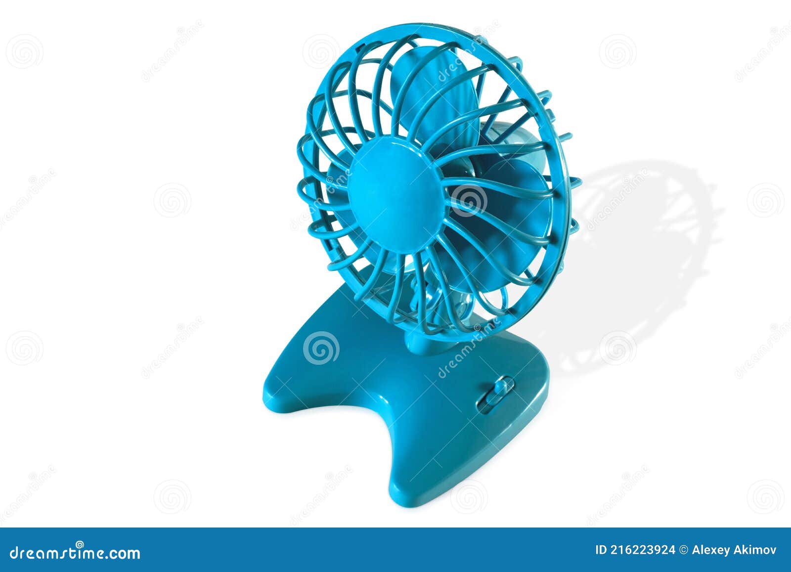 Blue Fan on White Background. Stock Photo - Image of stand, blow: 216223924