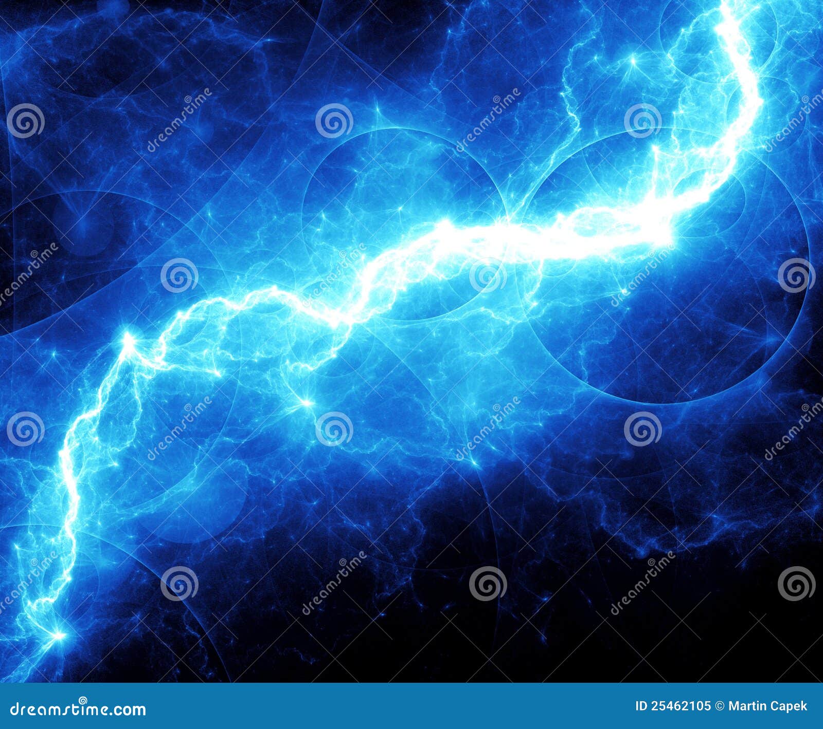 Blue fantasy lightning stock illustration. Illustration of charge ...