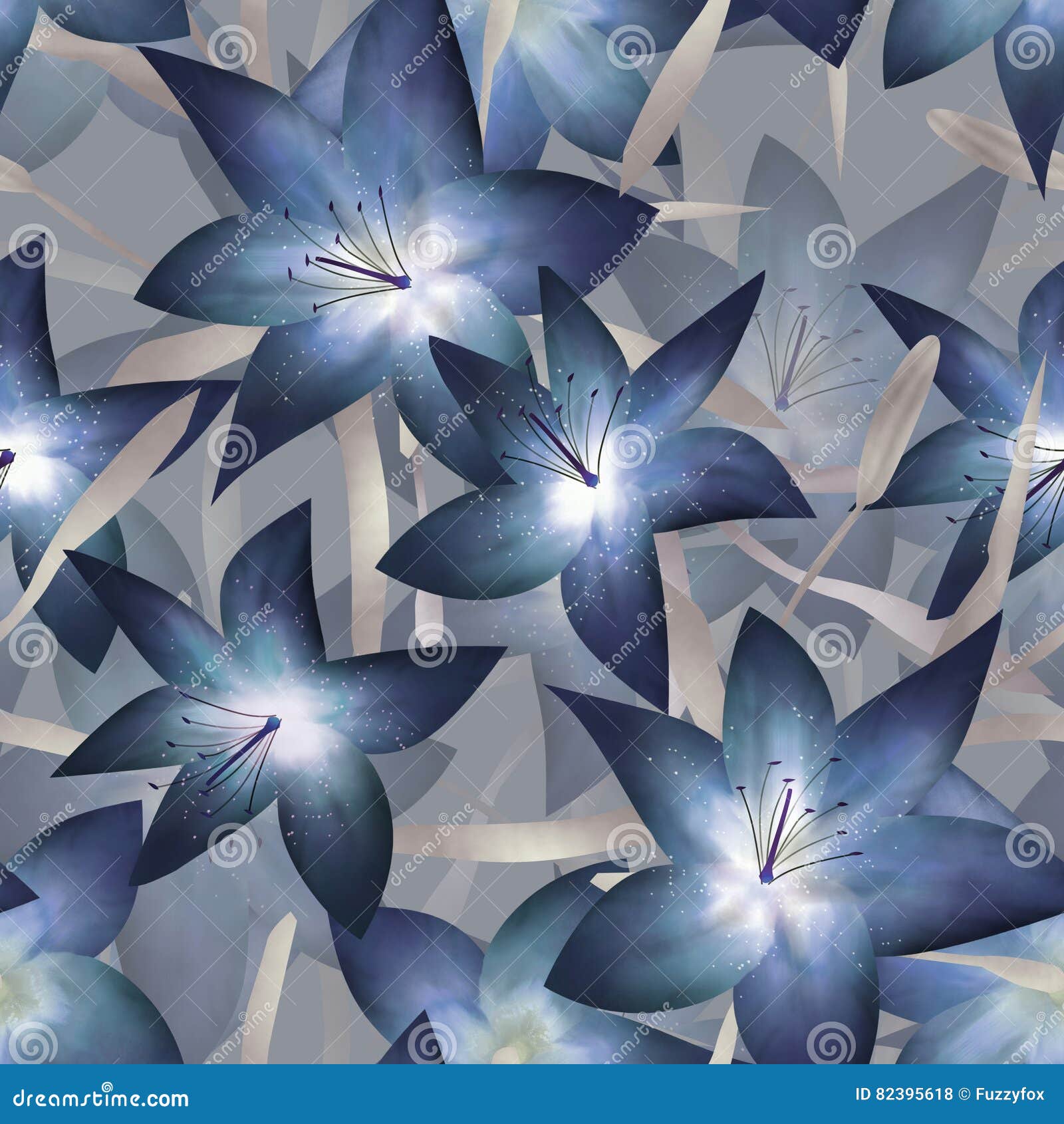 Lilly On Light Blue Background Vector Illustration | CartoonDealer.com ...