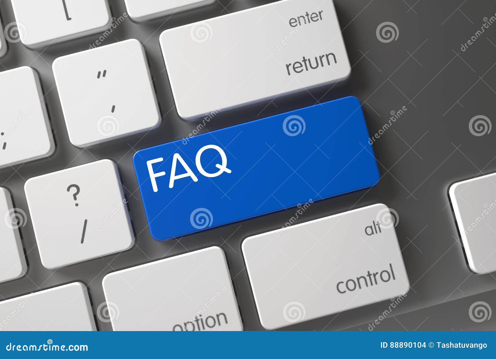Blue Faq Button on Keyboard. 3d. Stock Illustration - Illustration of ...