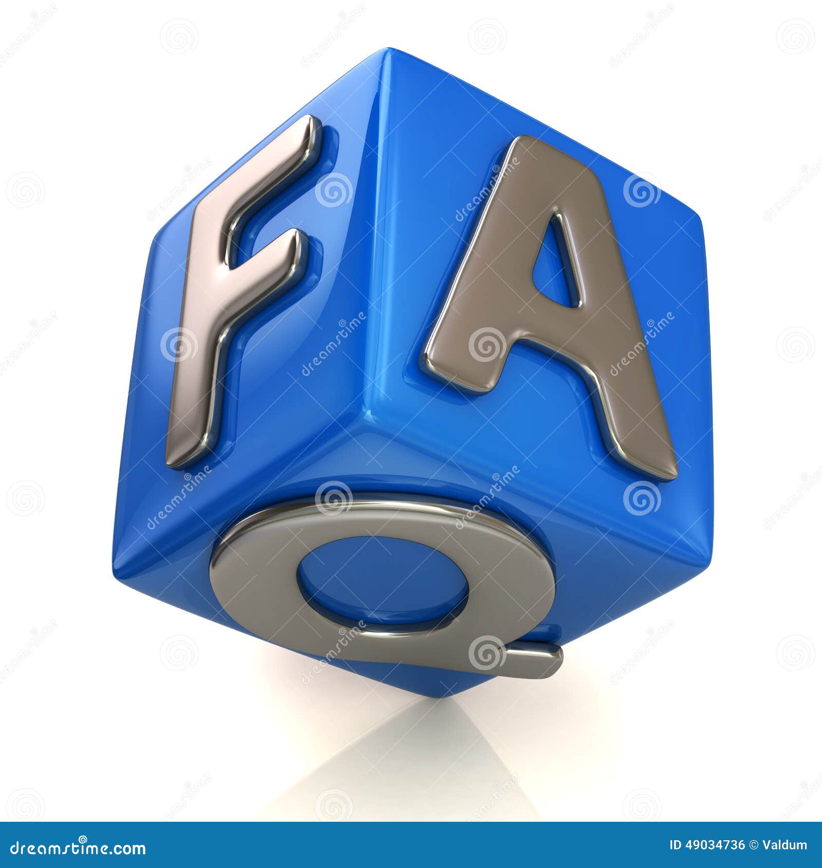 Blue faq cube stock illustration. Illustration of frequently - 49034736