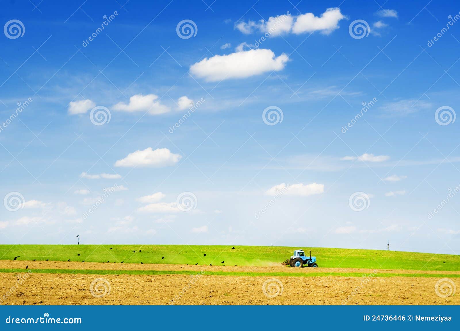 Blue farm tractor stock photo. Image of cultivated, life - 24736446