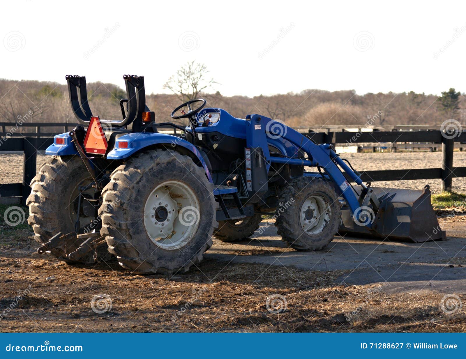 Blue Farm Tractor stock image. Image of blue, tires, tractor - 71288627