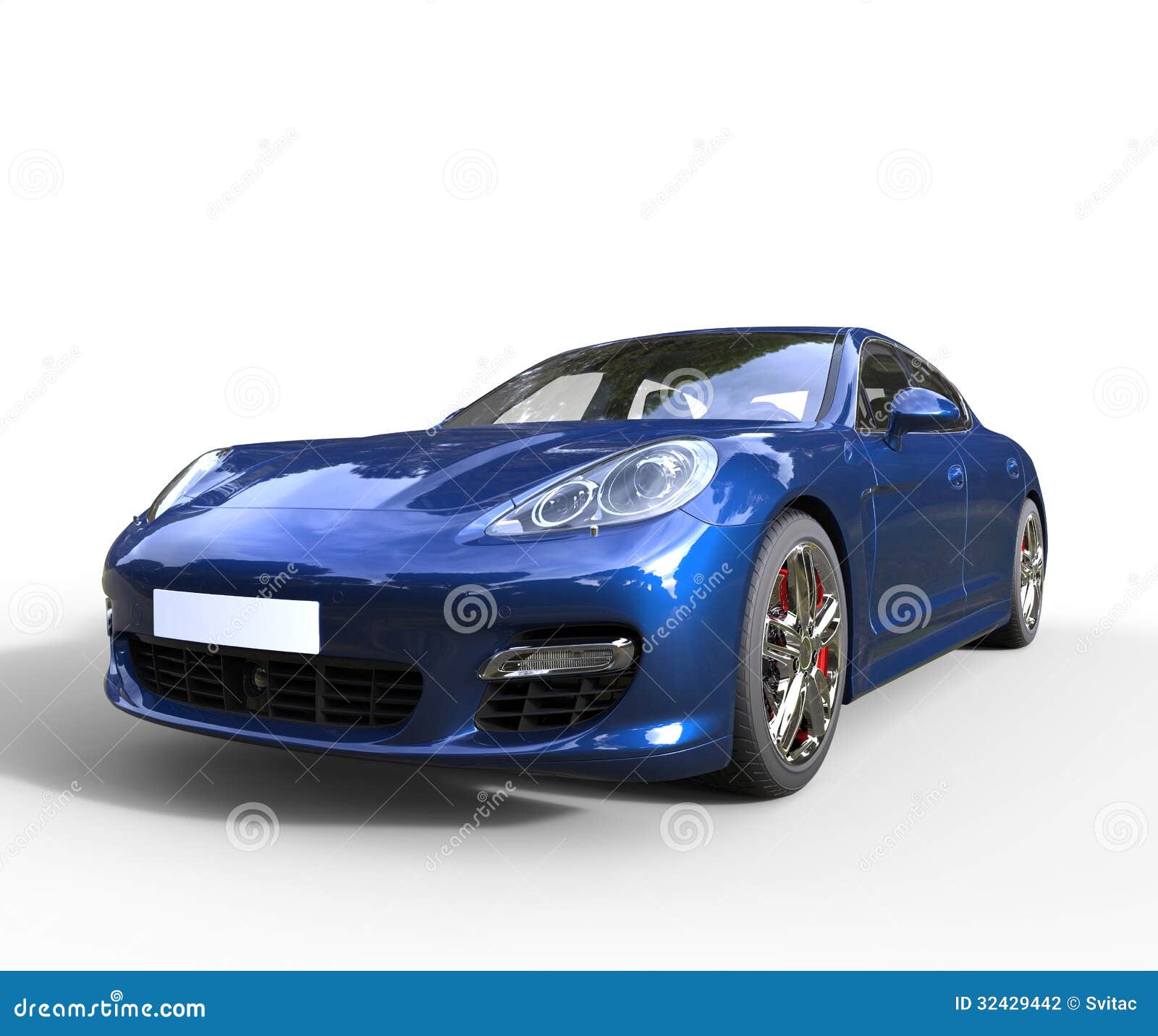 Blue Fast Car Front View stock illustration. Illustration of engine ...