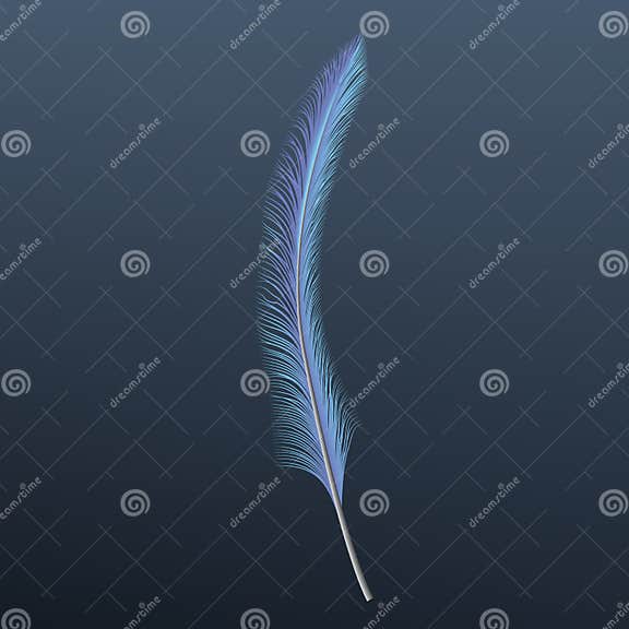 Blue Feather Icon, Realistic Style Stock Vector - Illustration of ...