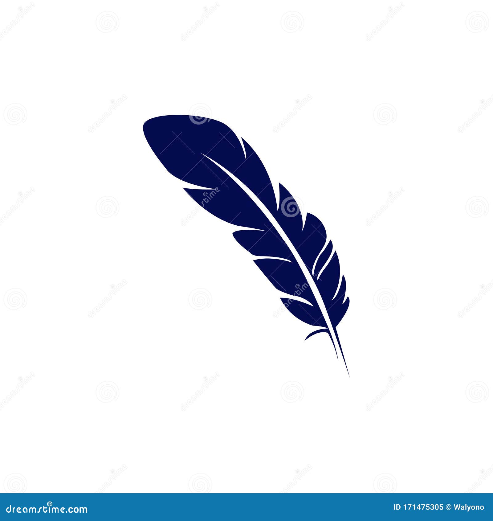 Blue feather. Logo stock vector. Illustration of bird - 171475305