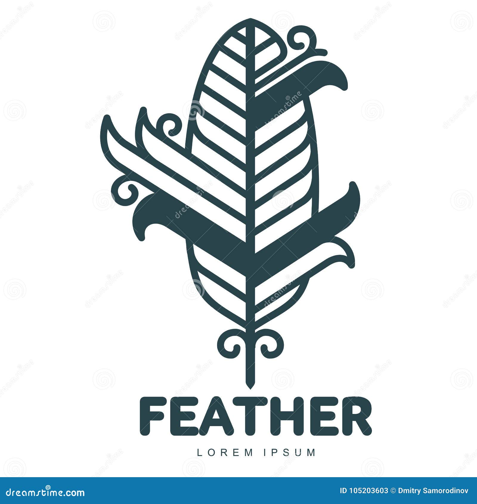 Feather logo template stock illustration. Illustration of modern ...