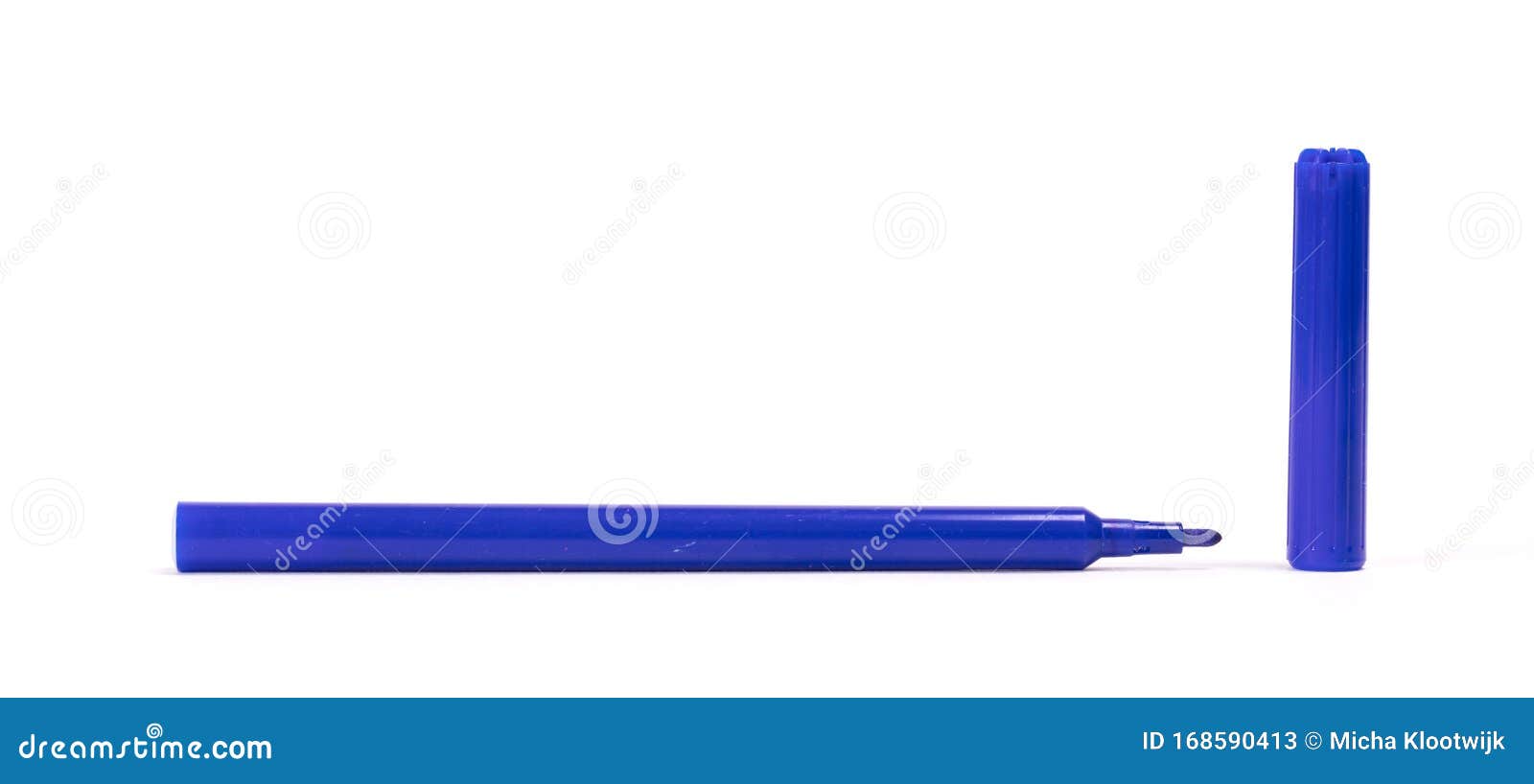 Blue felt-tip pen isolated stock image. Image of color - 168590413