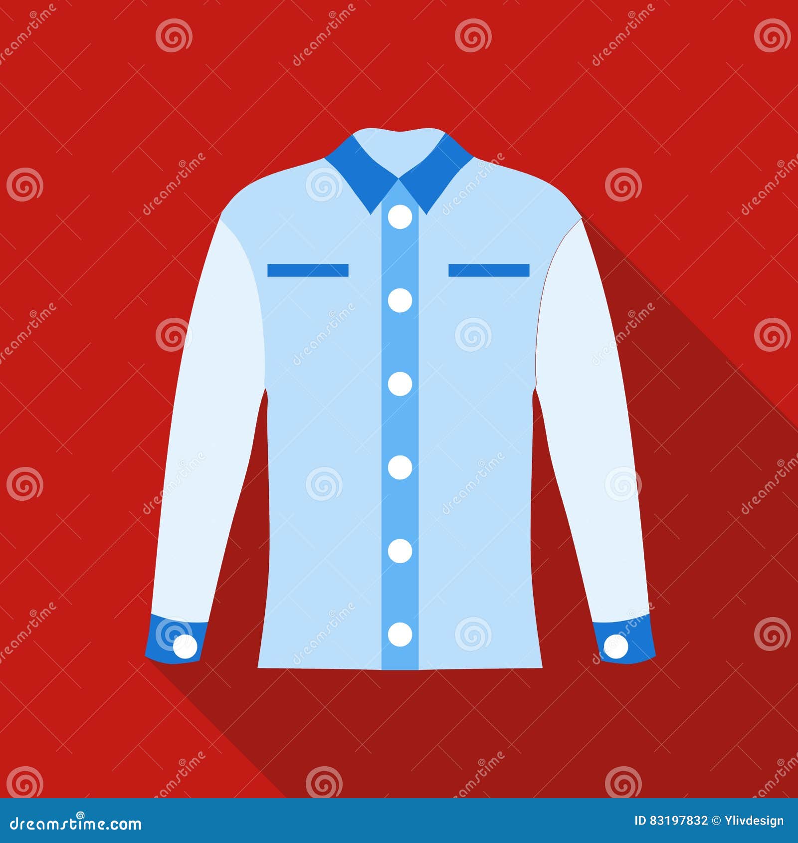 Blue Female Blouse Icon, Flat Style Stock Vector - Illustration of ...