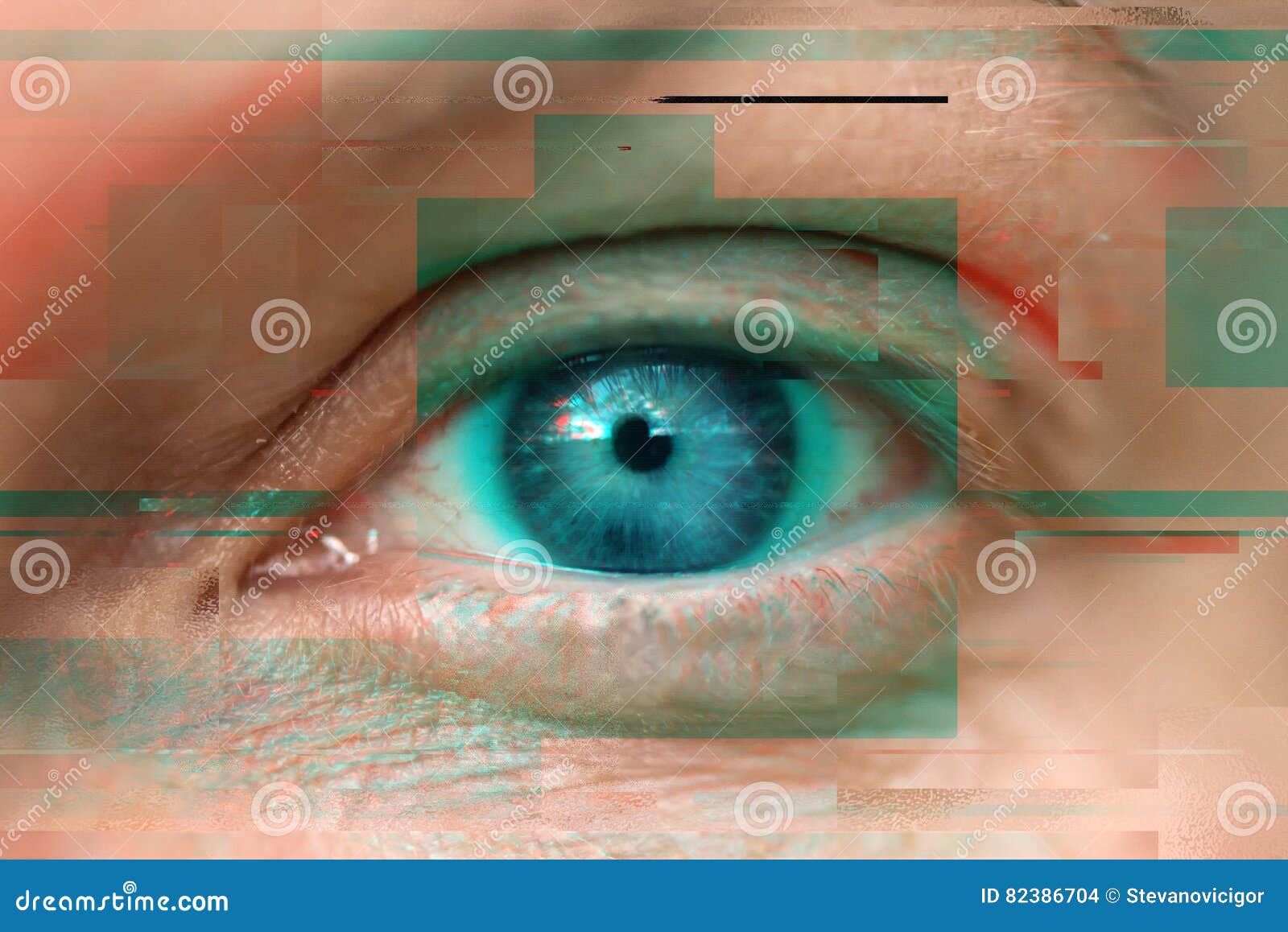Eye Close Up With Glitch Effect Royalty-Free Stock Photo ...