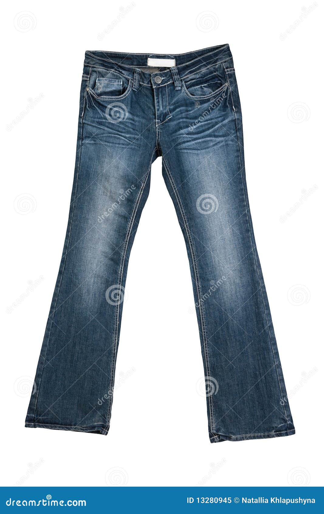 Blue female jeans isolated stock image. Image of clothes - 13280945