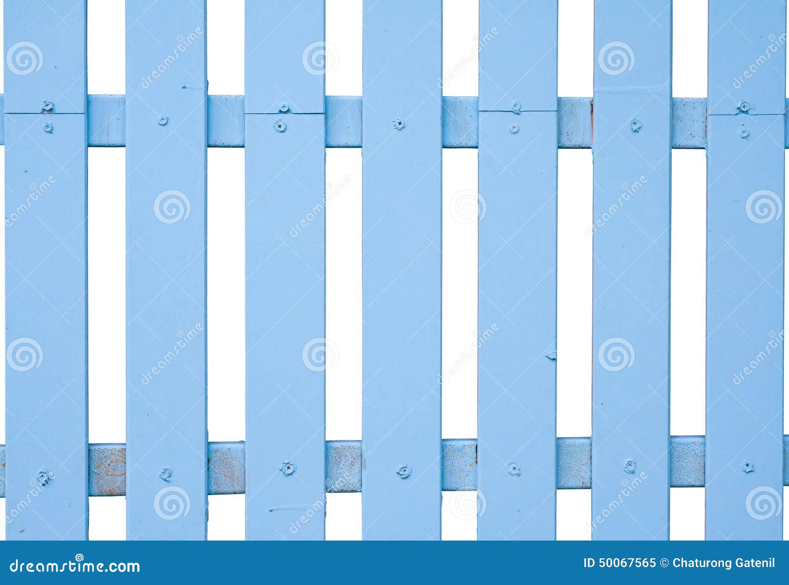 Blue Fence Timber on White Background Stock Image - Image of timber ...