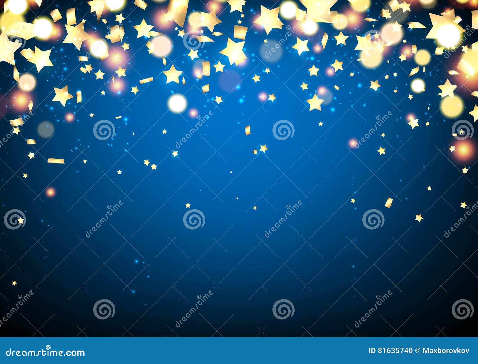 Blue Festive Background with Confetti. Stock Vector - Illustration of ...