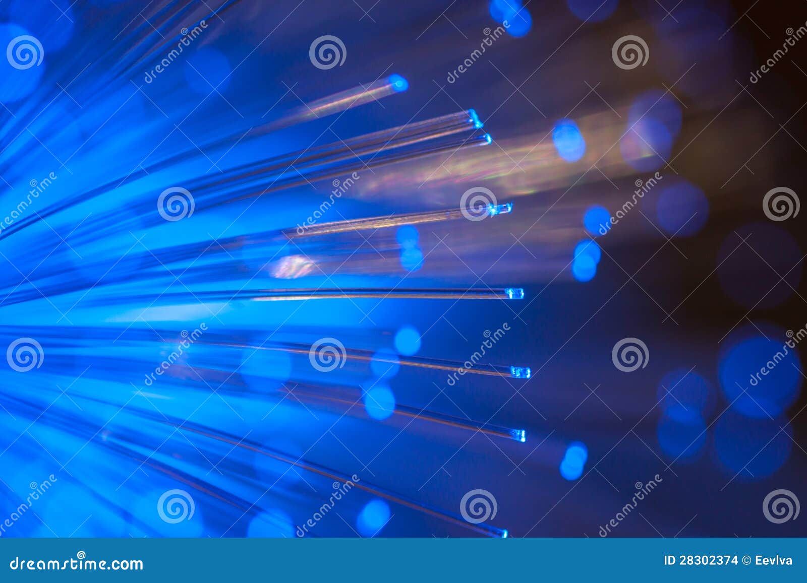 Blue fiber optic. stock photo. Image of glow, black, cable - 28302374