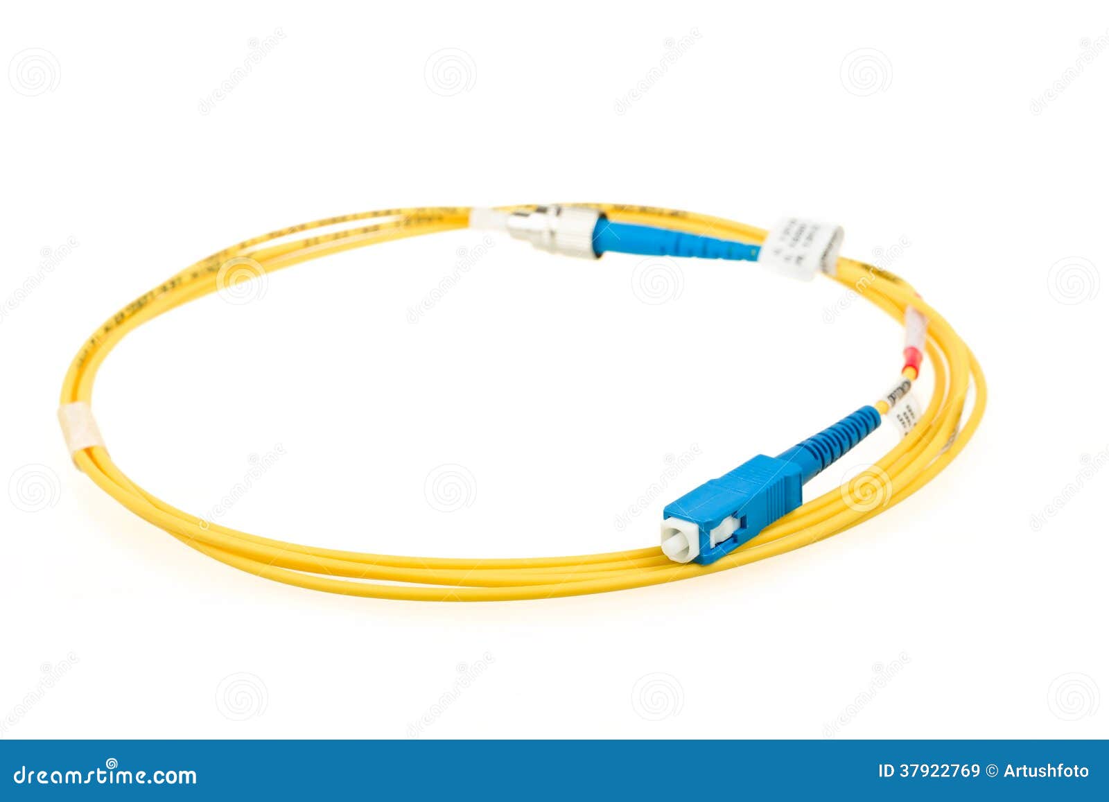 Blue Fiber Optic SC Connector Patchcord Stock Image - Image of ...