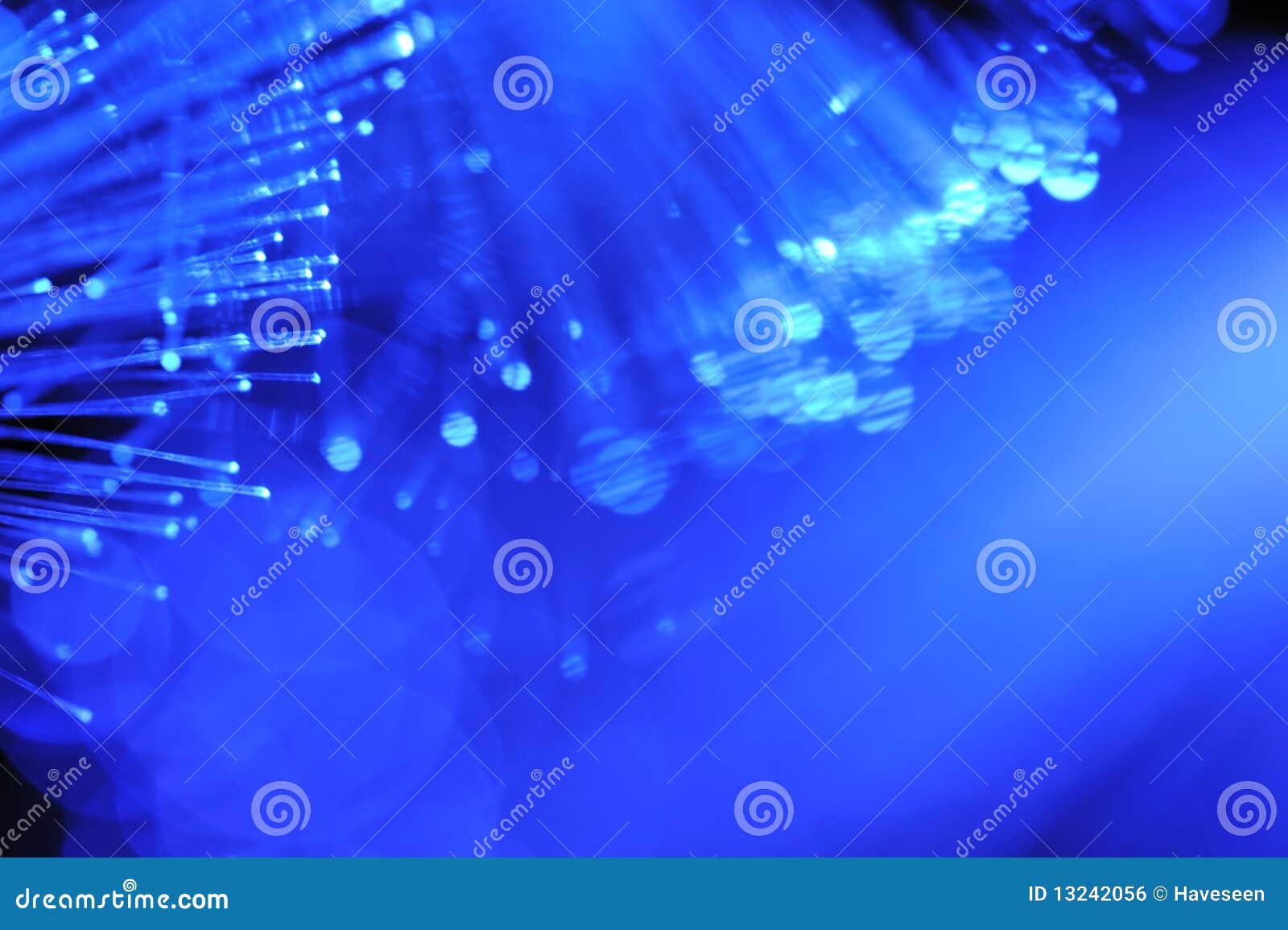 Blue fiber optics stock photo. Image of data, cable, defocused - 13242056