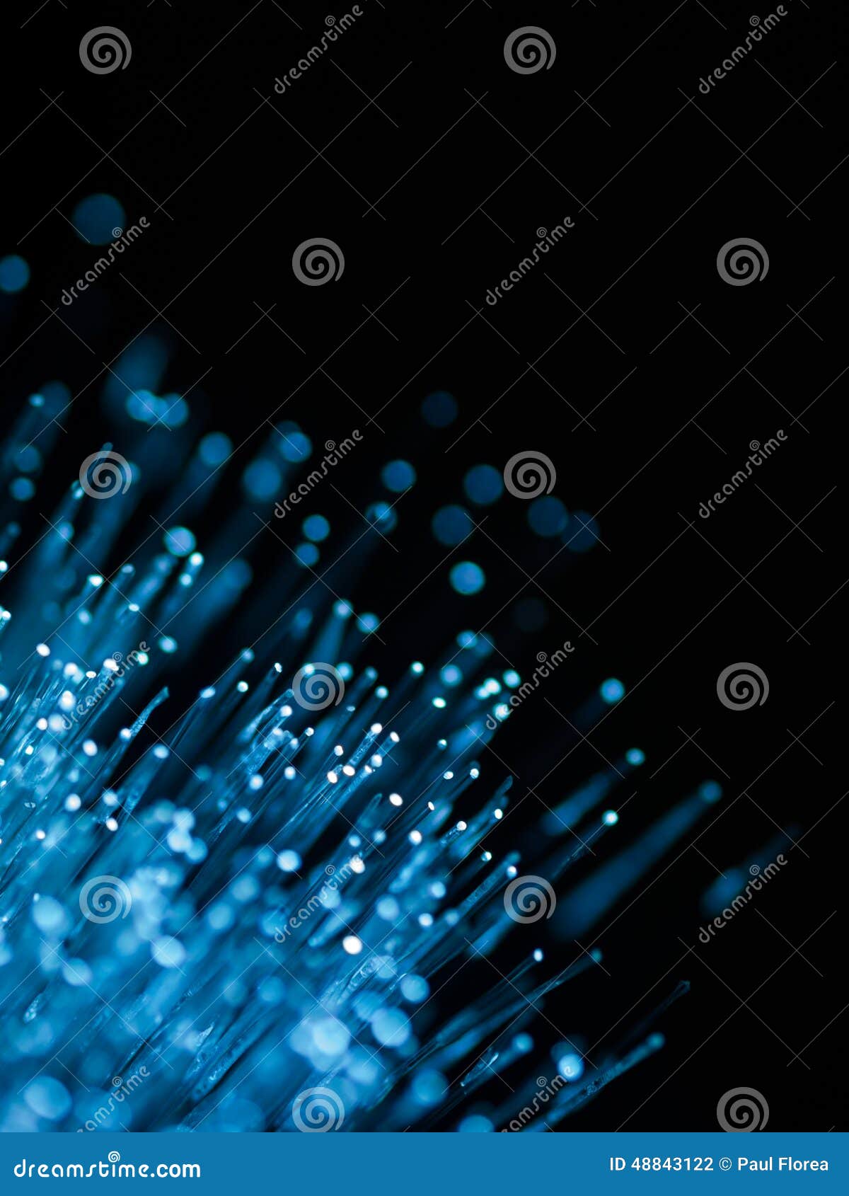 Blue fiber optics stock photo. Image of color, impulse - 48843122