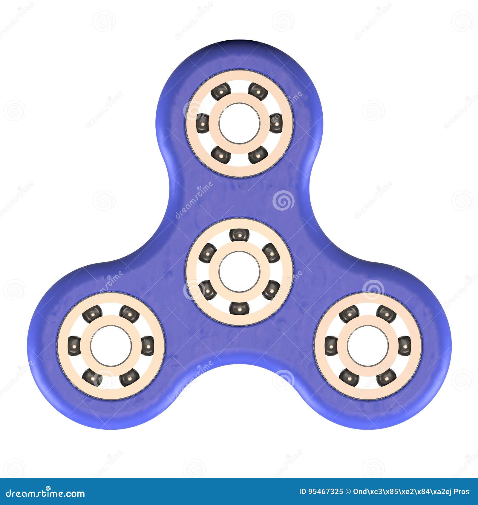 Blue Fidget Spinner - 3D Illustration Render Modern Stock Illustration ...