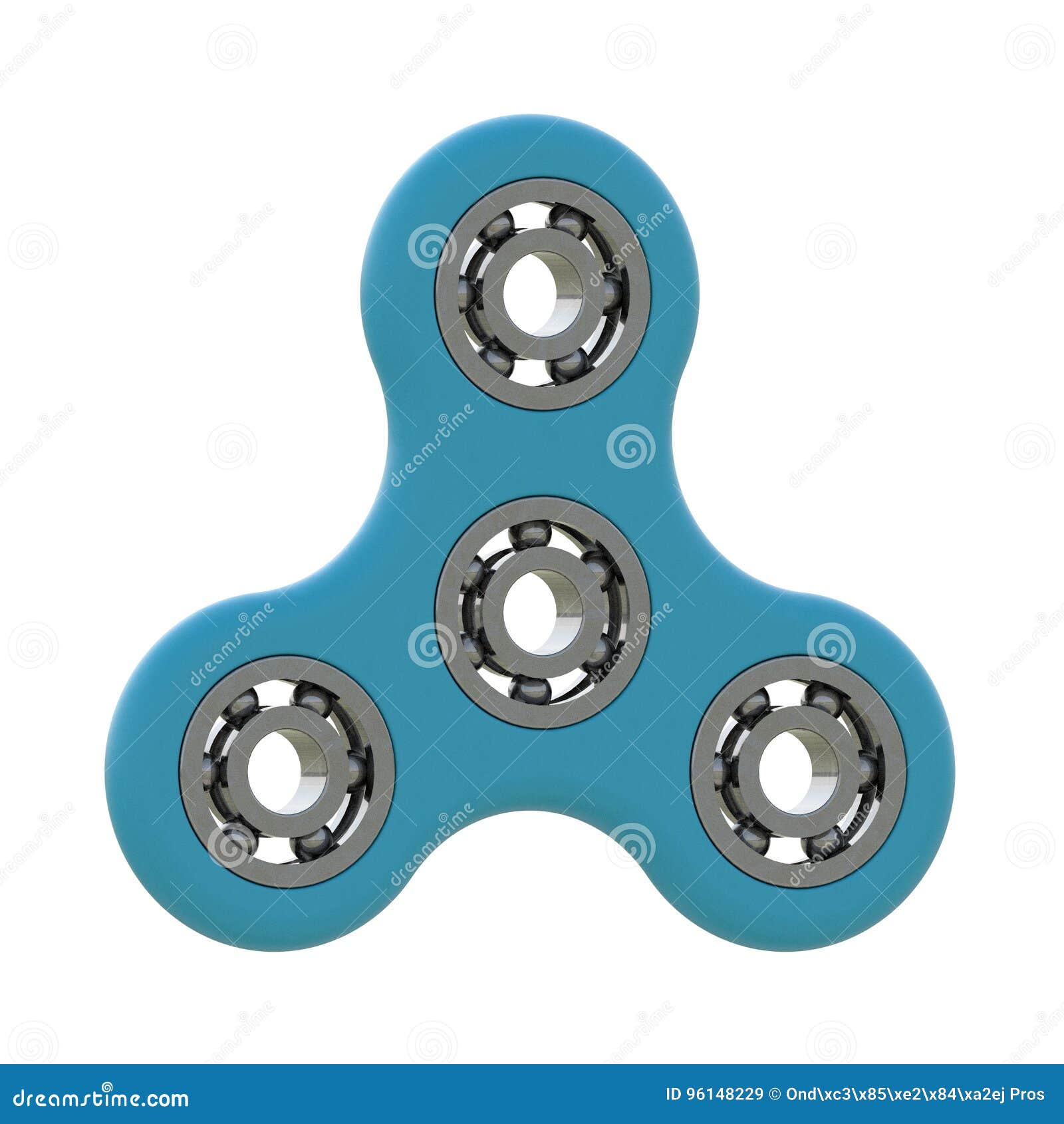 Blue Fidget Spinner - 3D Illustration Render Modern Stock Illustration ...