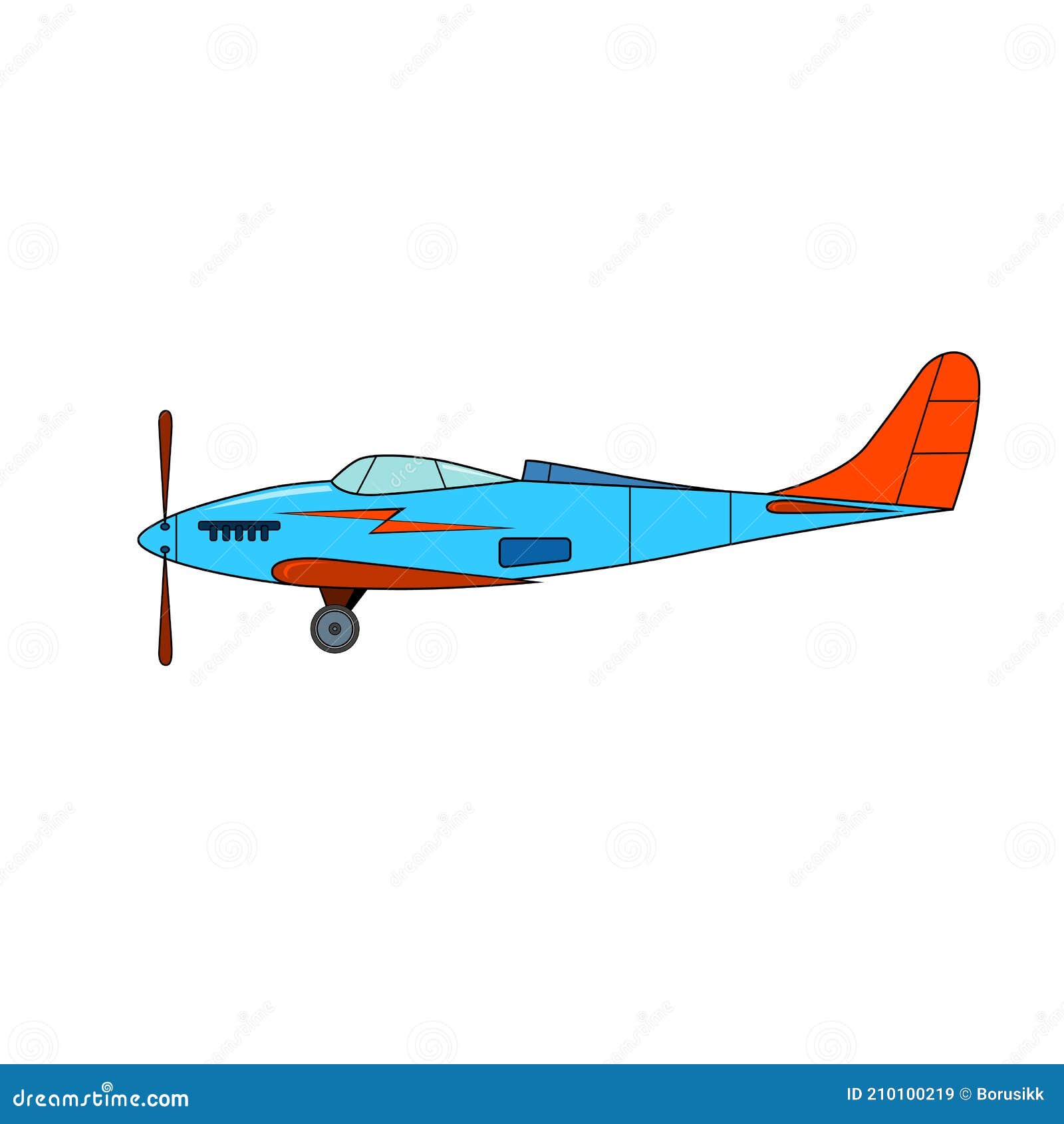 Blue Fighter in Cartoon Style on White Background Stock Vector ...