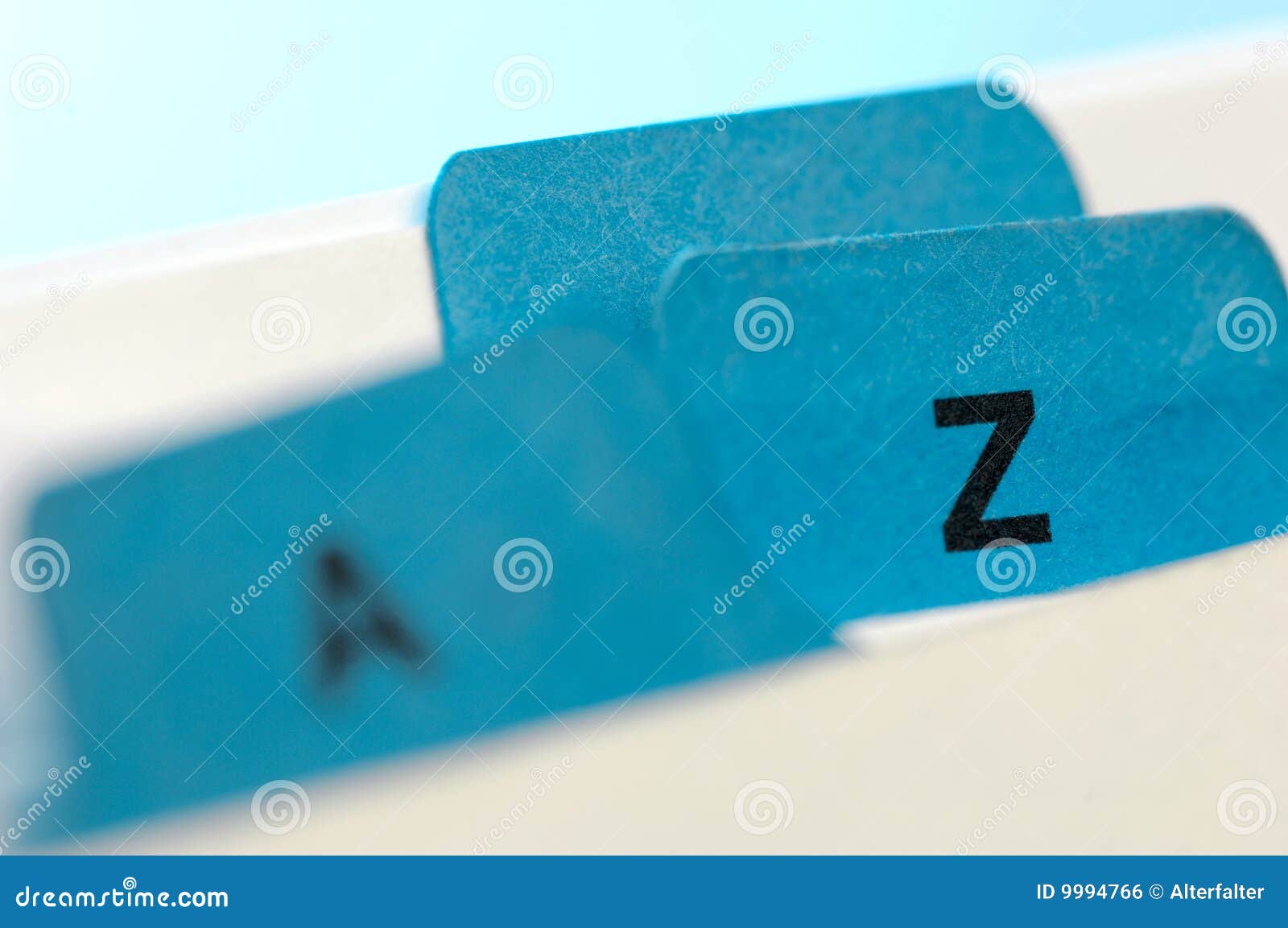 Blue file cards stock photo. Image of classifying, letter - 9994766