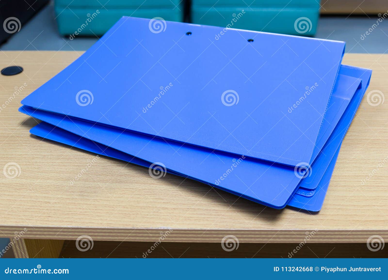 Blue File Folder with Documents Stock Photo - Image of business, files ...