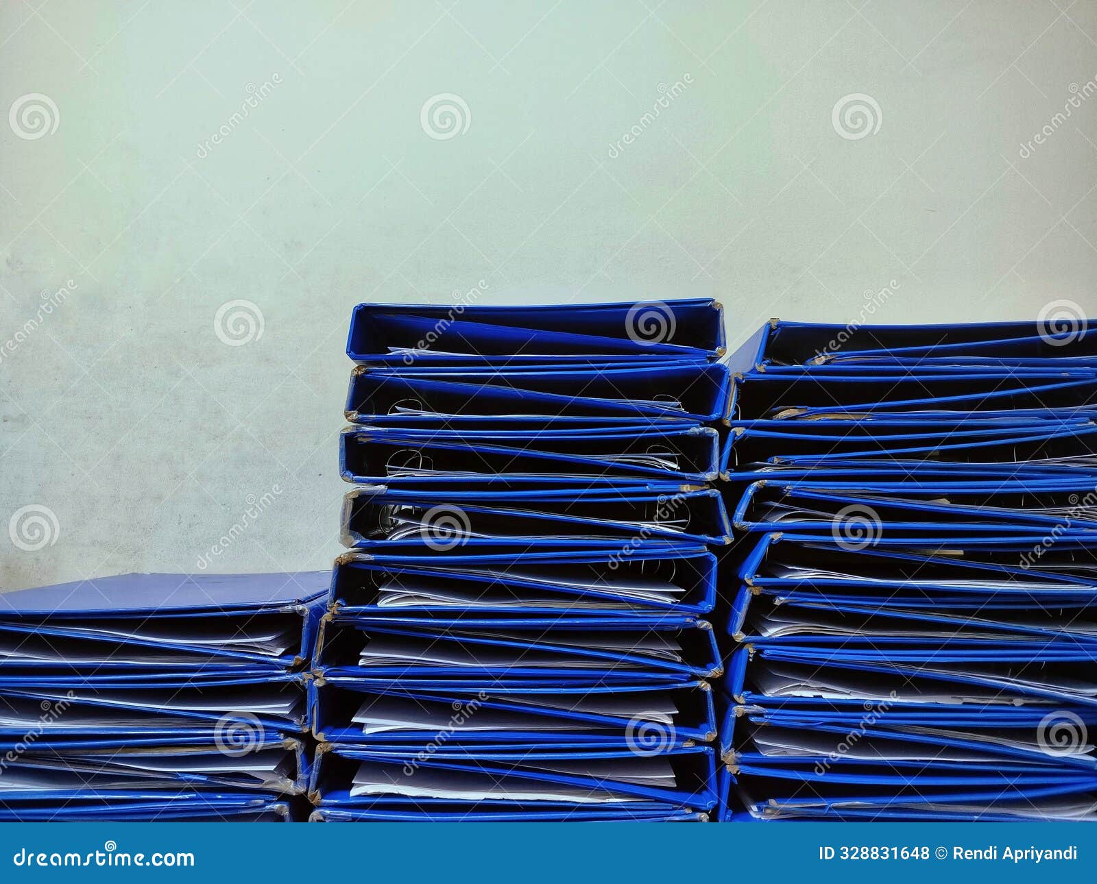 Blue File Folder with Documents and Documents. Retention Stock Photo ...