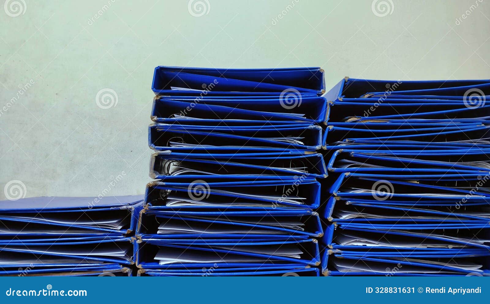Blue File Folder with Documents and Documents. Retention Stock Image ...