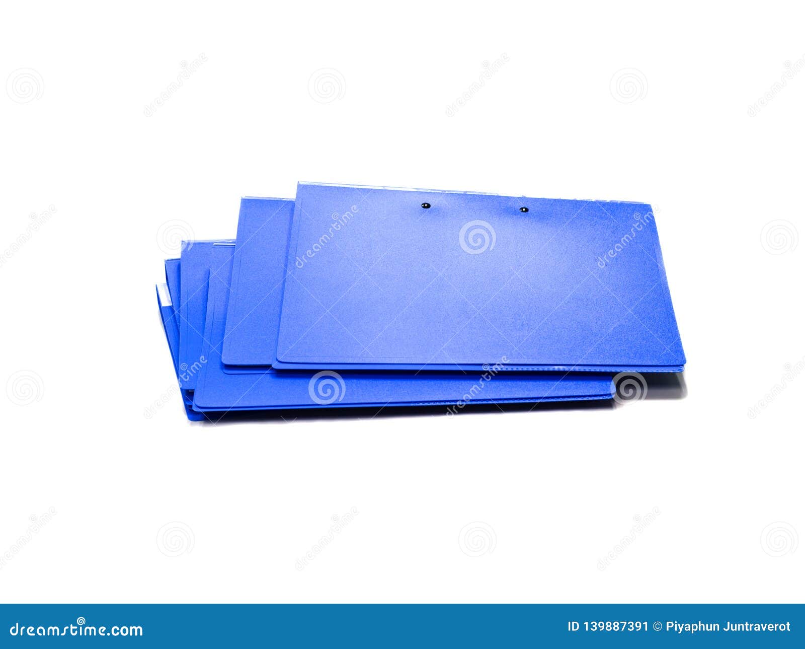 Blue File Folder with Documents on the White Table Stock Image - Image ...