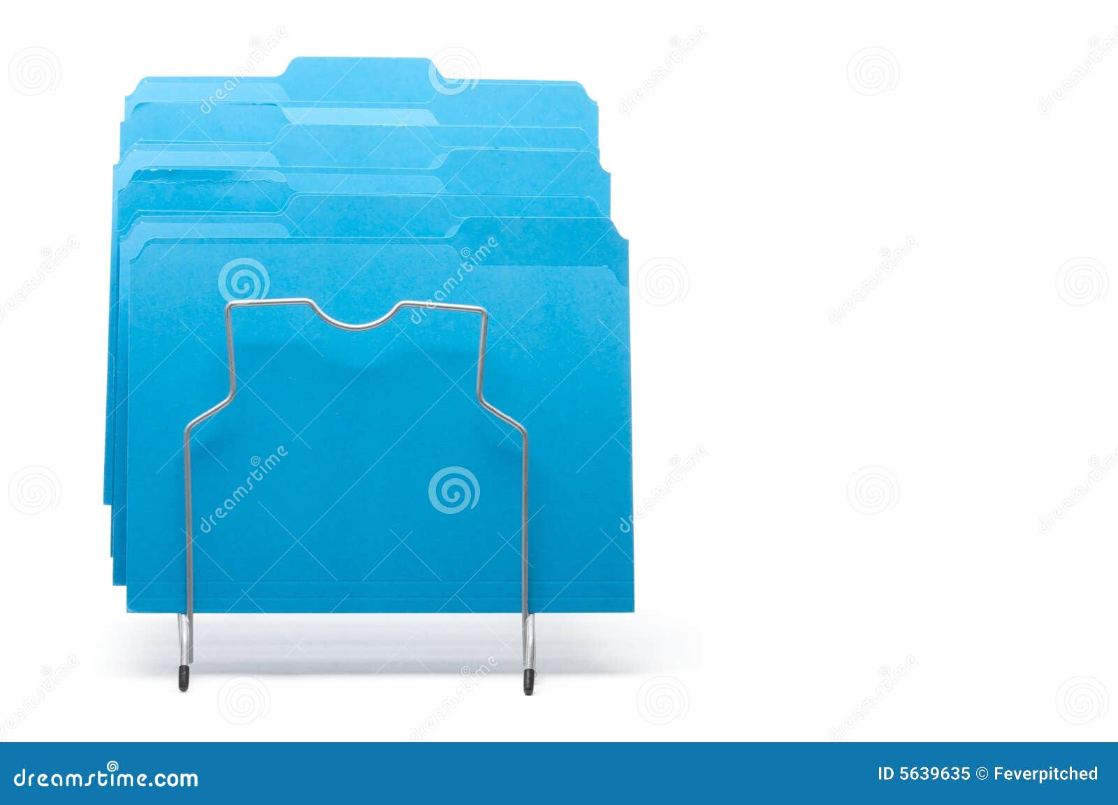Blue File Folders in Rack. stock image. Image of school - 5639635