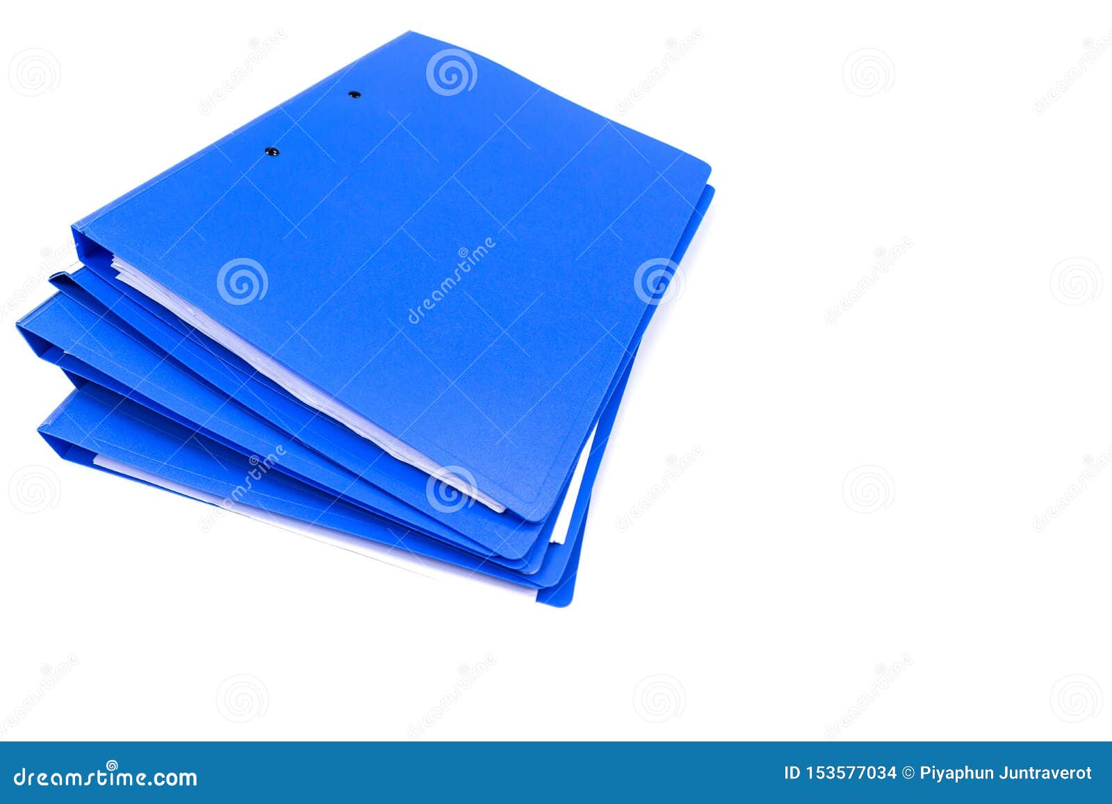 Blue Files Folder Retention of Contracts Isolated on White Background ...