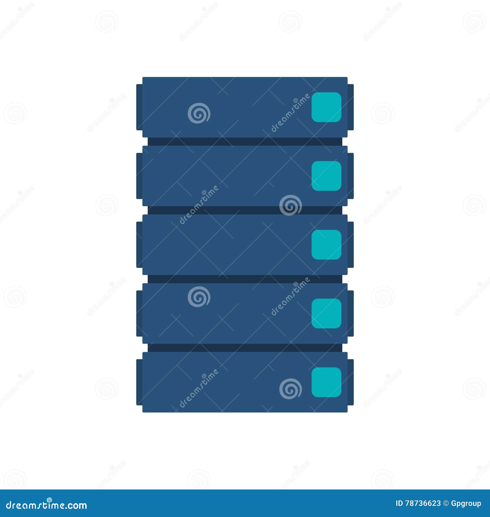 Blue Filing Cabinet with Five Floor Stock Vector - Illustration of ...