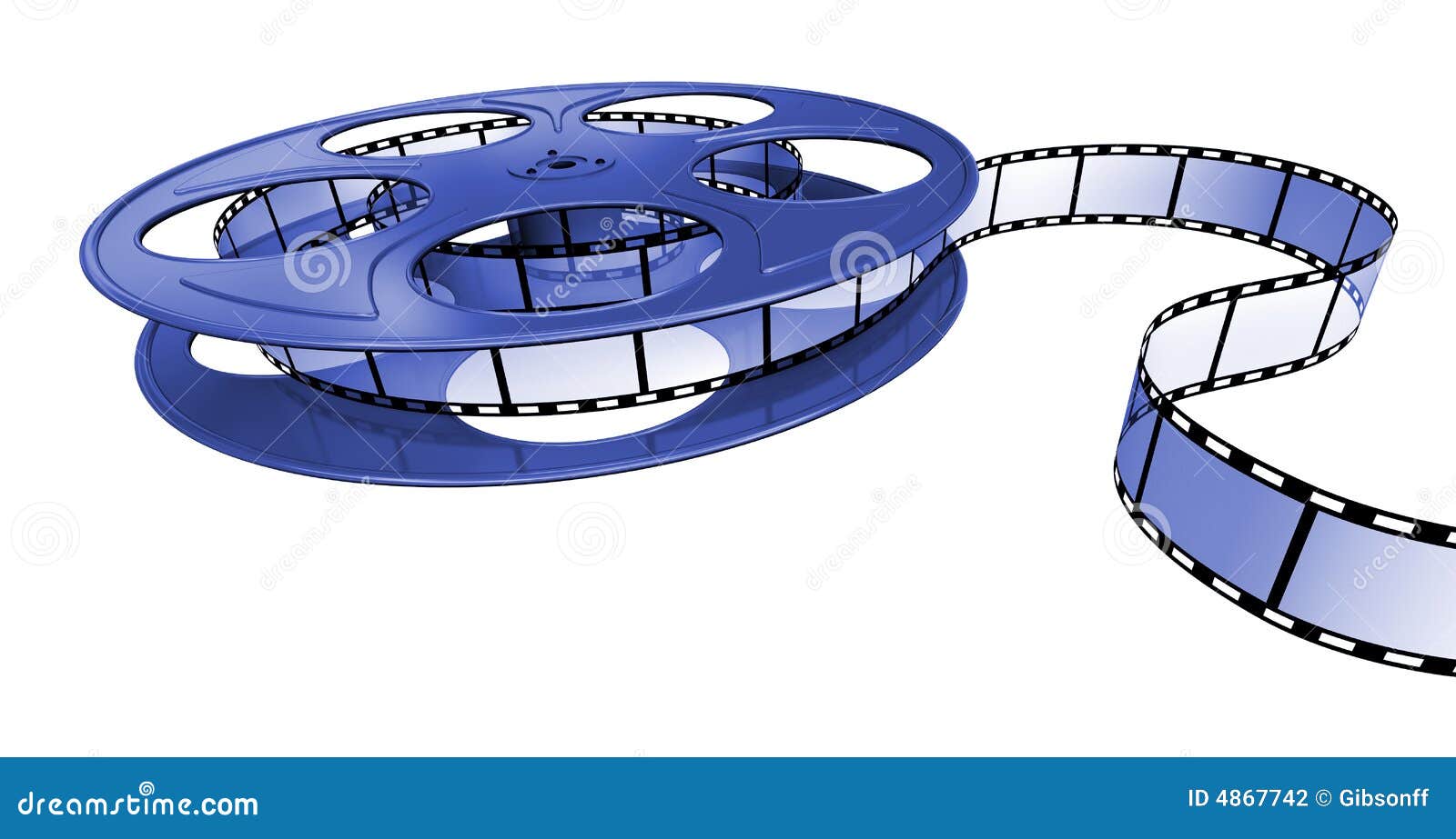 Blue film strip stock illustration. Illustration of media - 4867742
