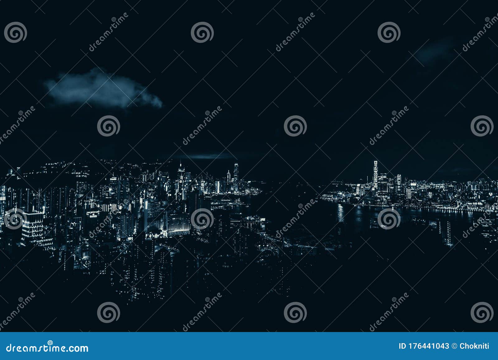 Blue Filter of City Night Light Editorial Stock Photo - Image of ...