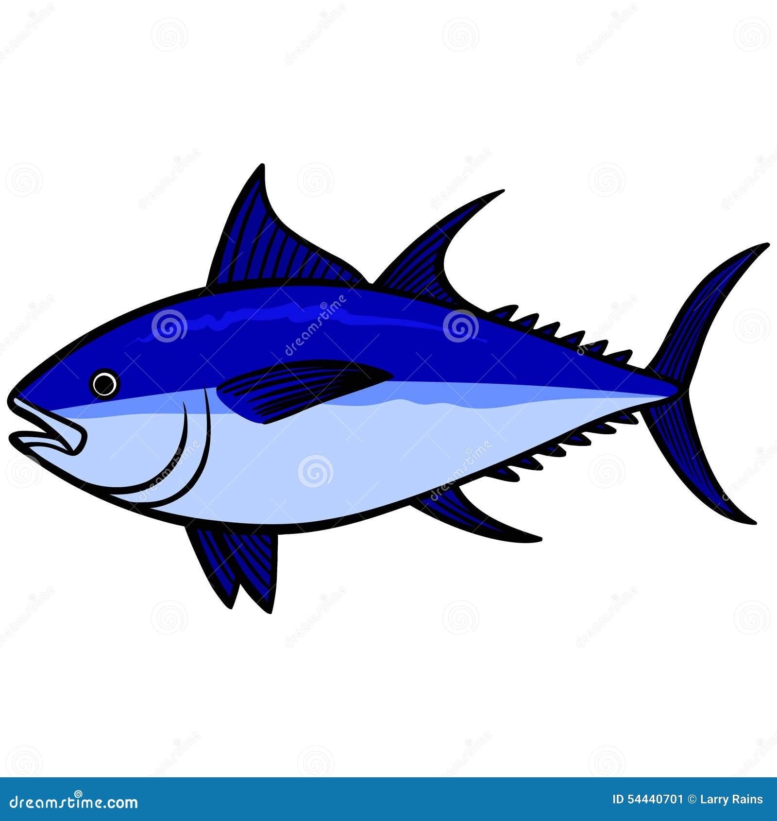 Blue fin Tuna stock vector. Illustration of gill, industry - 54440701