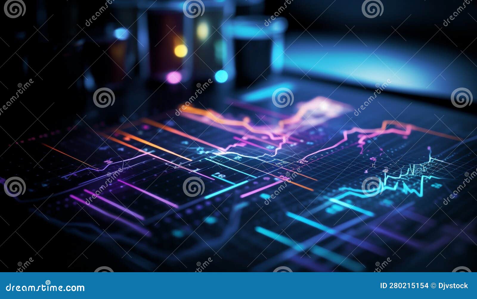 Blue Finance Chart Illuminates Success in Modern Business Development ...