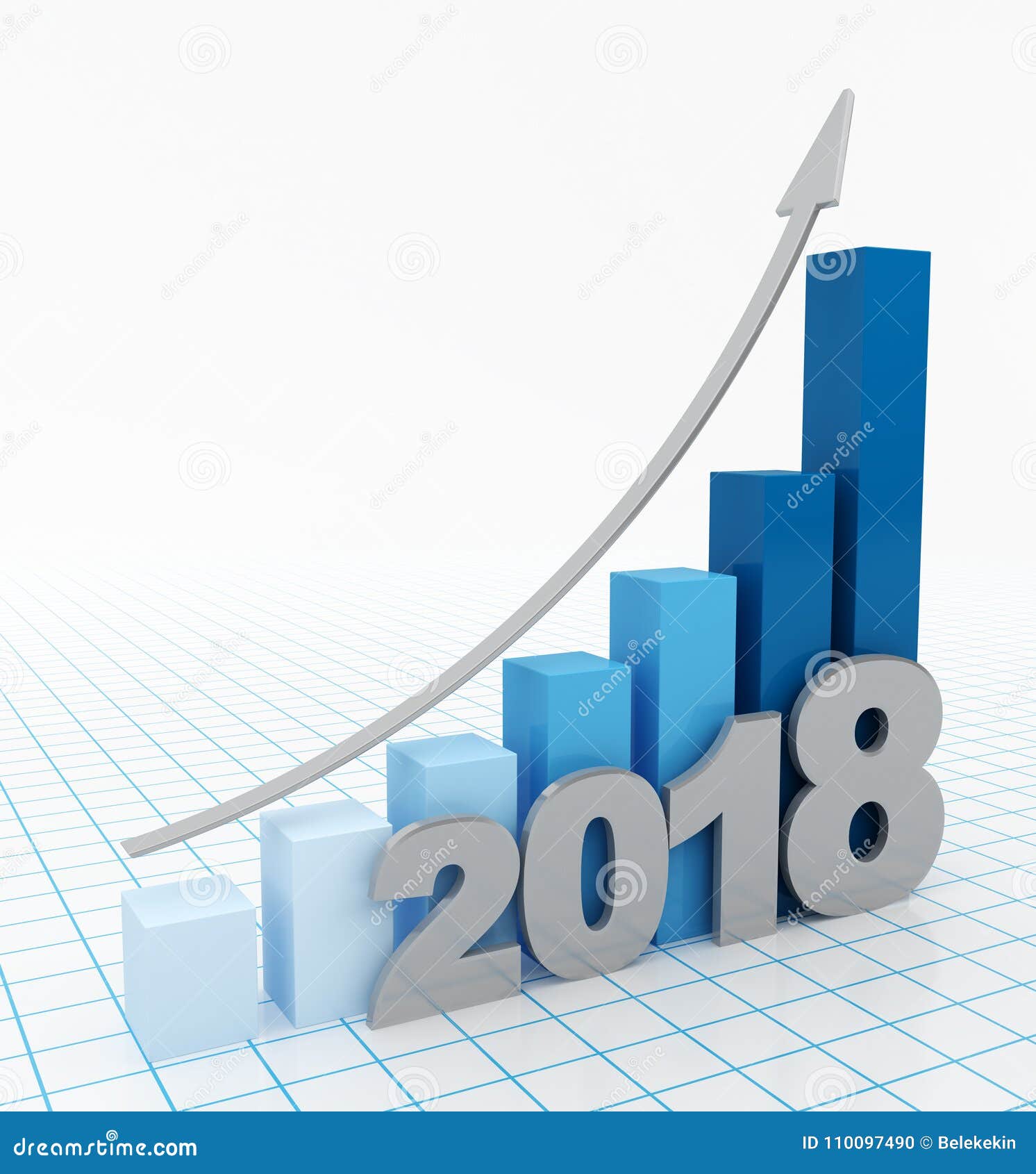 2018 Blue Financial Bar Graph Going Up Stock Illustration ...
